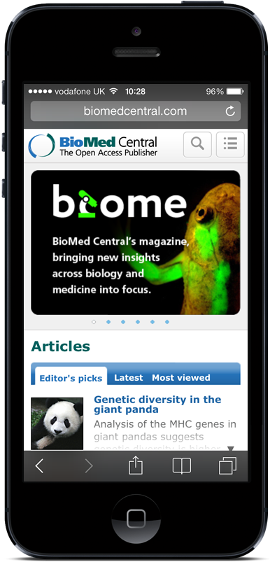 Accessing BioMed Central from mobile devices – publisher and journal ...